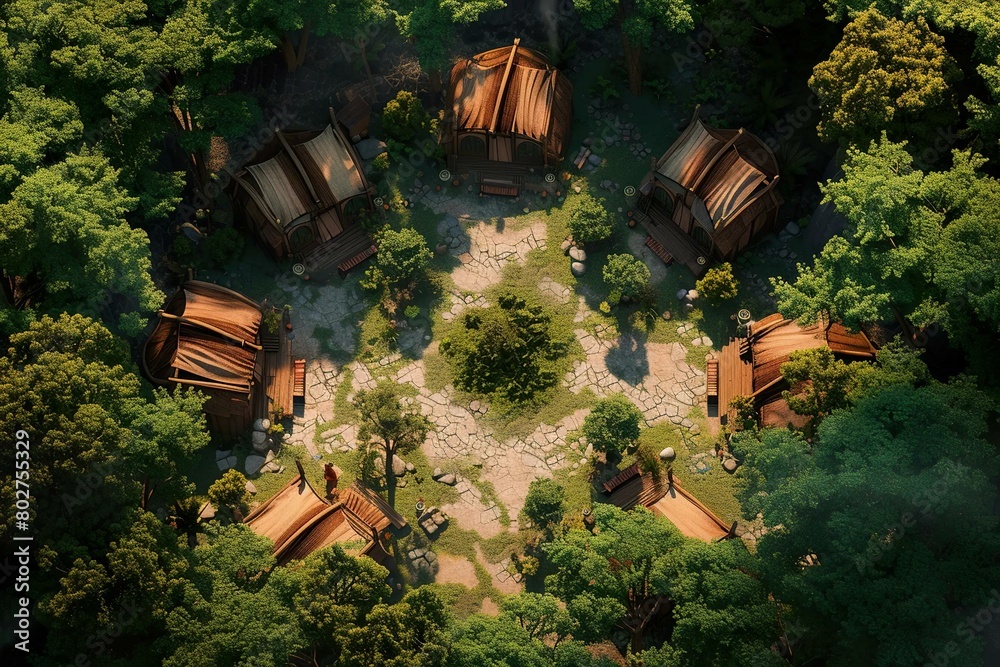 DnD Battlemap Elven Camp Battlemap Style Theme - Imaginative forest ...