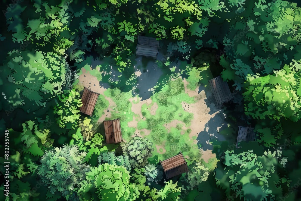 Ilustración de Stock DnD Battlemap Forest Camp Battle Map: Ideal for ...