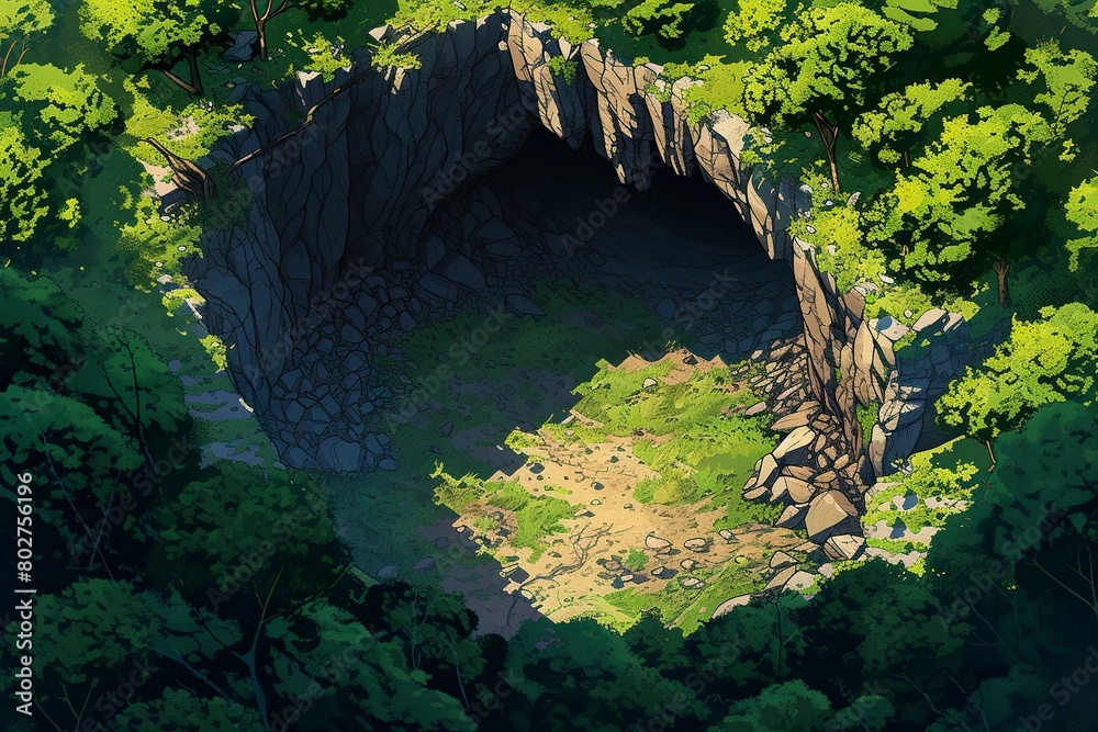 DnD Battlemap Goblins in a cave battle scene - Fantasy illustration ...