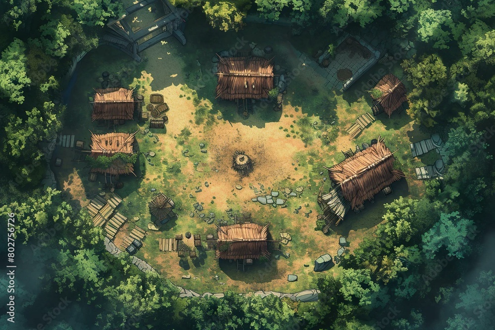 DnD Battlemap Orc Camp Battlemap Style. Stock Illustration | Adobe Stock