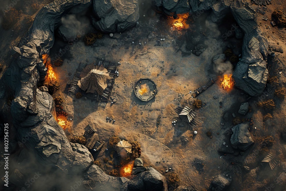 Ilustración de Stock DnD Battlemap Orc camp battlemap style visual ...