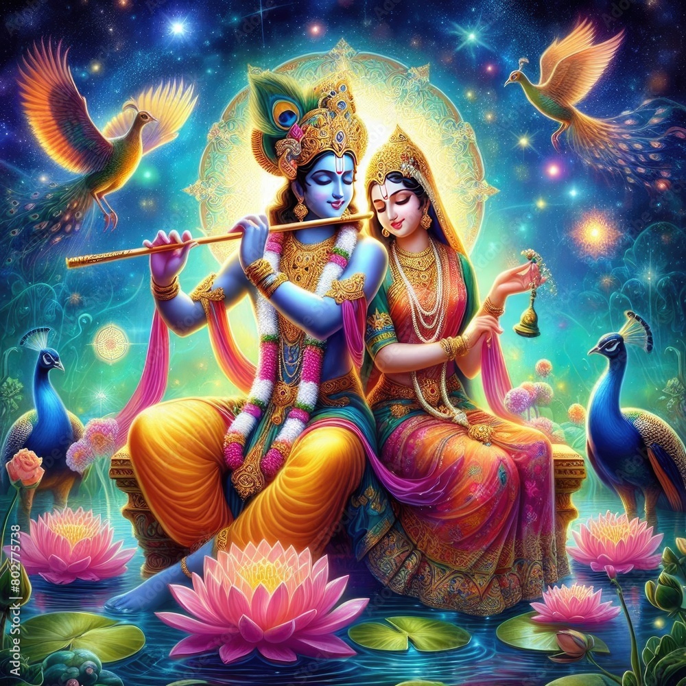 Radha and Krishna's story is the epitome of eternal love. Stock ...