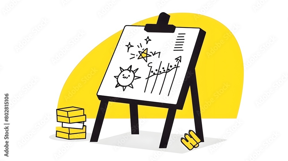 Whiteboard or Flip Chart with Diagrams and Notes for Creative ...
