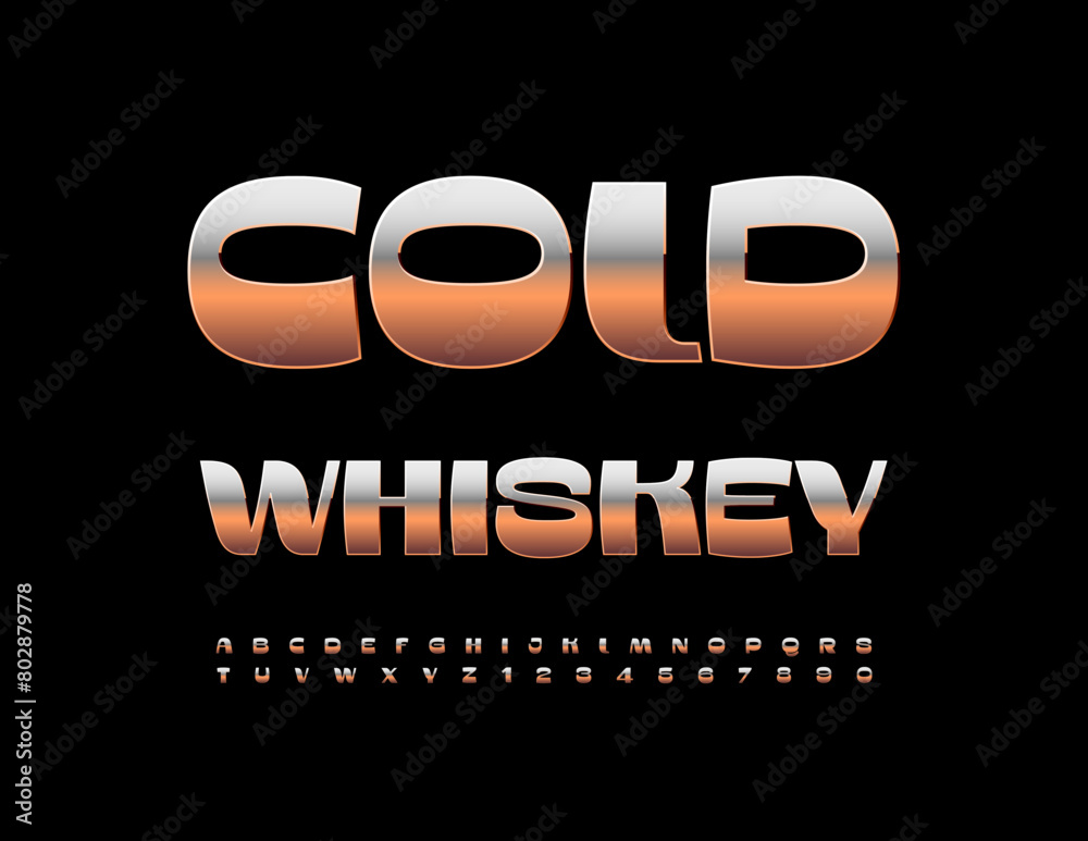 Vector premium label Cold Whiskey. Modern Gold Font. Trendy Stylish ...