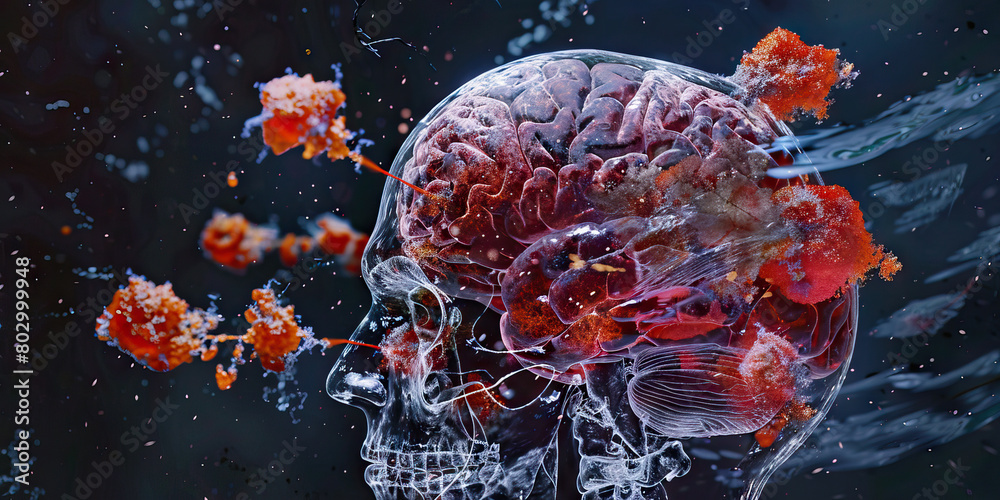 Ilustración de Stock Subacute Necrotizing Encephalomyelitis (SNE): The ...