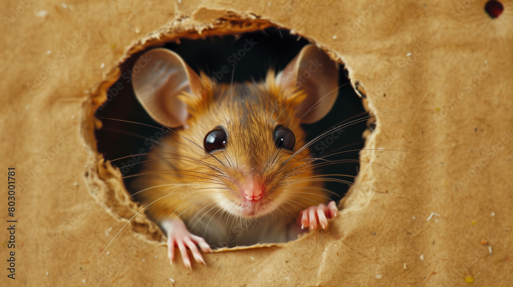 mouse in a hole in a wall representing the infestation of real estate ...