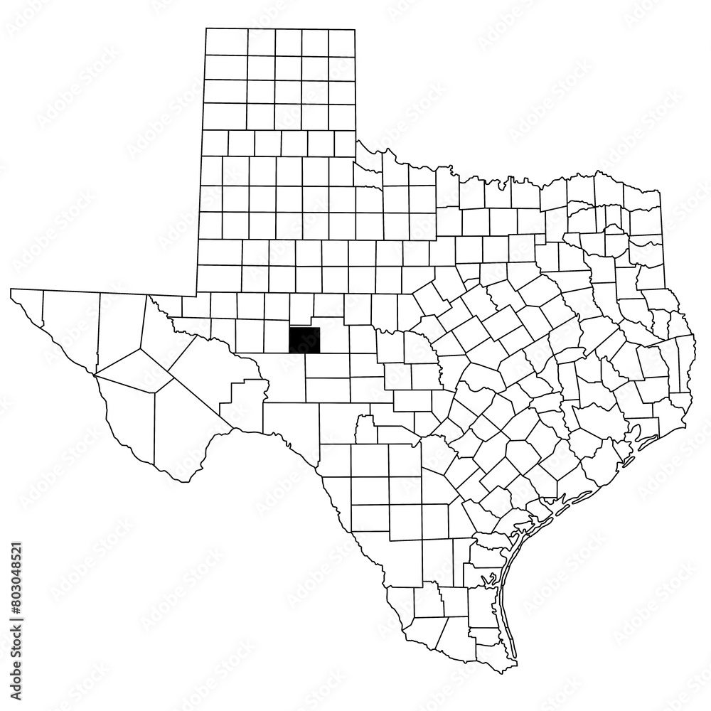 Map of irion County in Texas state on white background. single County ...