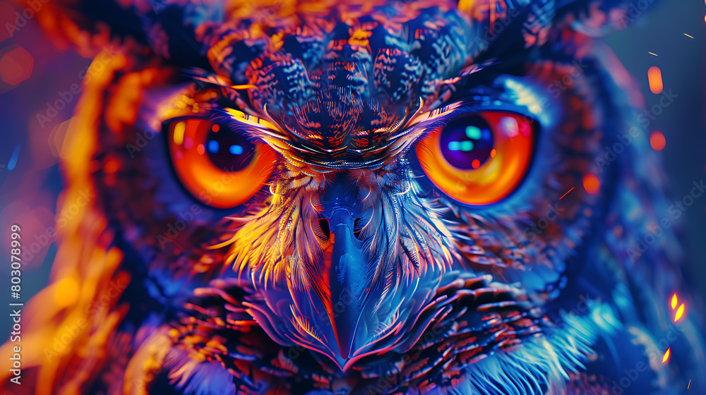 Holographic Enchantment: Transparent Owl Closeup - Macro Special SFX ...
