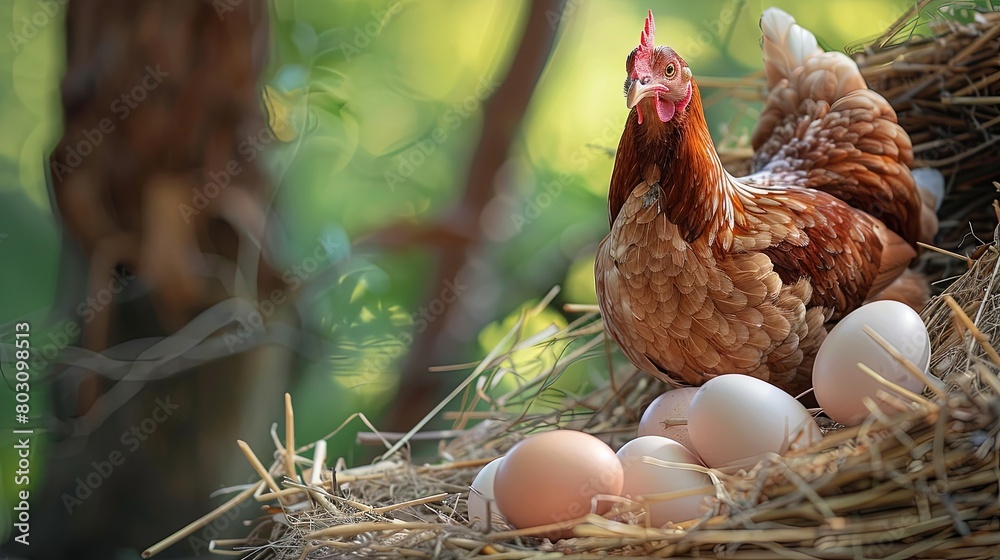 Fertility Symbol: Image of a broody hen nurturing her eggs, symbolizing ...