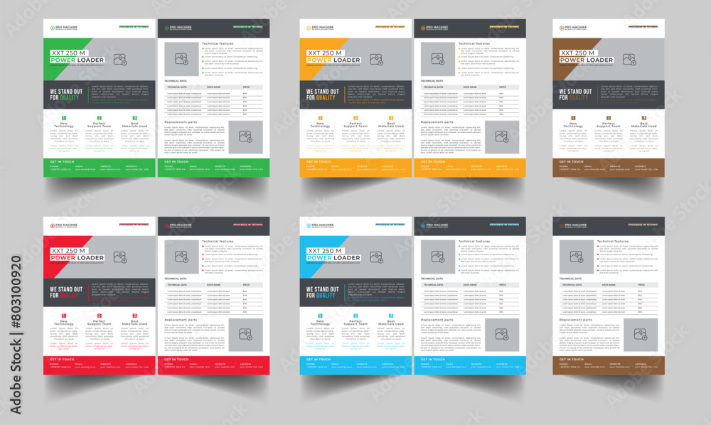 Image vectorielle Stock Technical Data Sheet layout template. Product ...