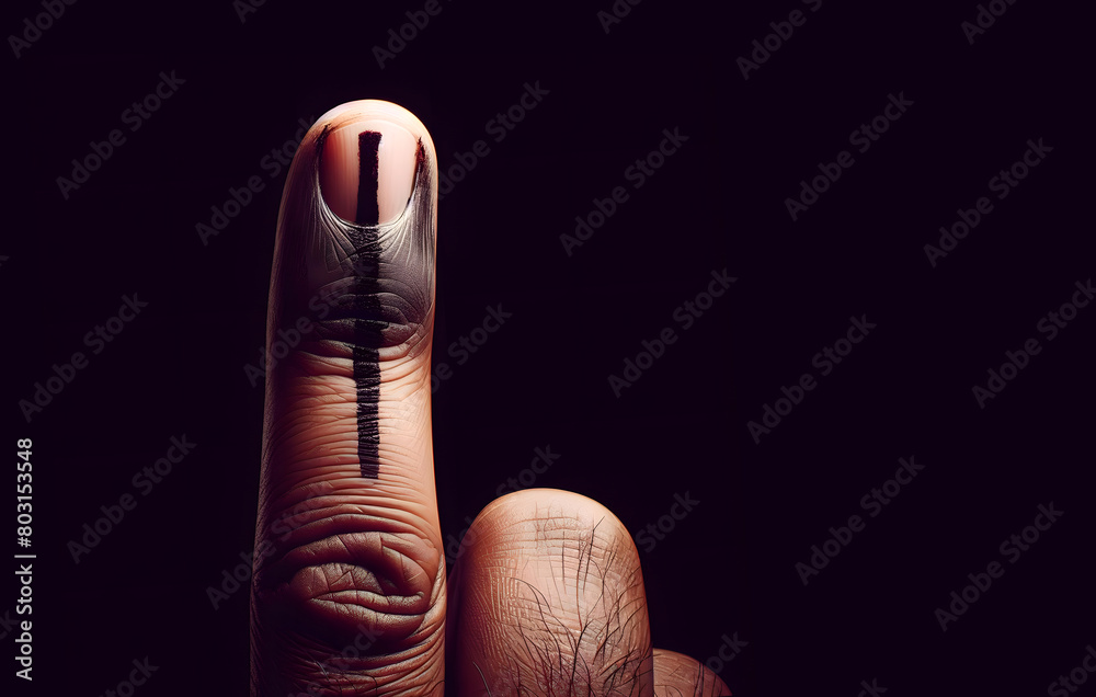Inked mark on finger after casting vote Stock Illustration | Adobe Stock