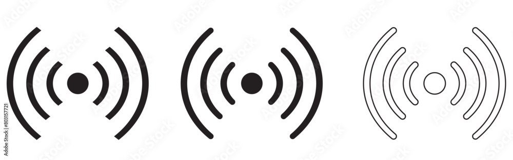 Antenna icon set. Radio antenna icon. Radio tower icons. Communication ...