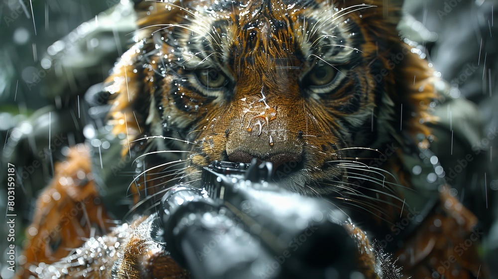 Illustrate a group of poachers hunting endangered species for profit ...