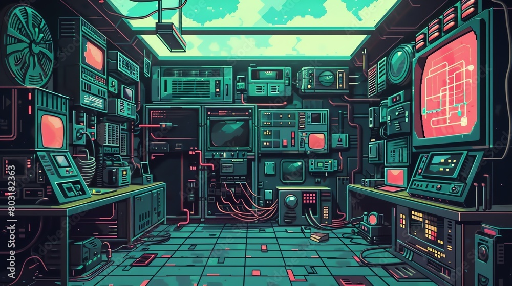 Illustration Stock Illustrate a Worms-eye view User Interface in a ...