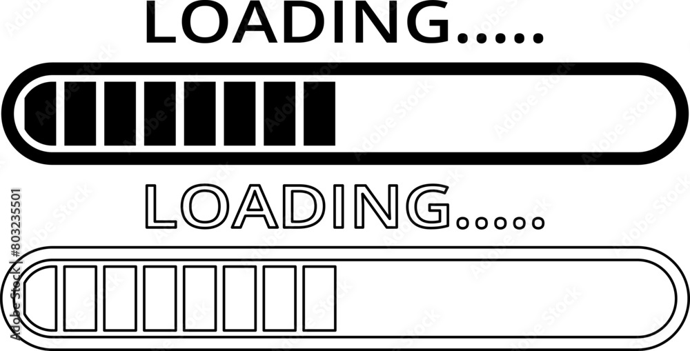 outline silhouette loading bar icon set Stock Vector | Adobe Stock