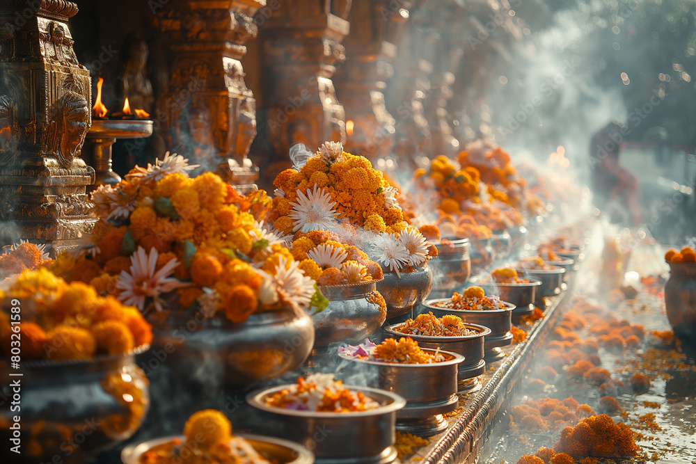 Sacred Rituals: A serene depiction of the sacred rituals conducted by ...