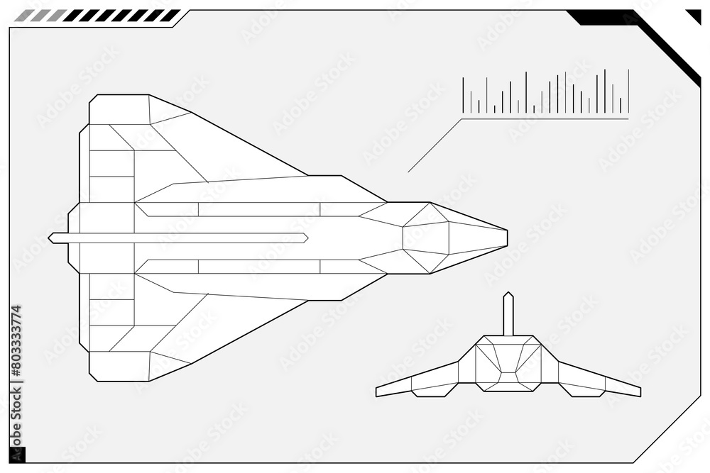 HUD futuristic starship scheme on spacecraft cockpit radar dashboard ...