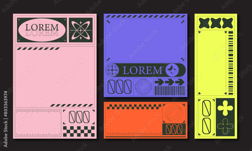 Brutalist Style template with geometric shapes and abstract forms ...