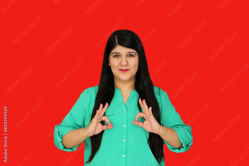 30-year-old Latina woman uses Mexican Sign Language from the deaf ...
