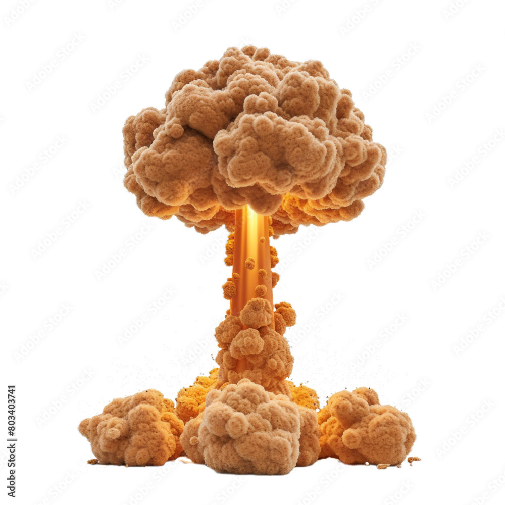 Nuclear explosions and mushroom cloud isolated on transparent ...
