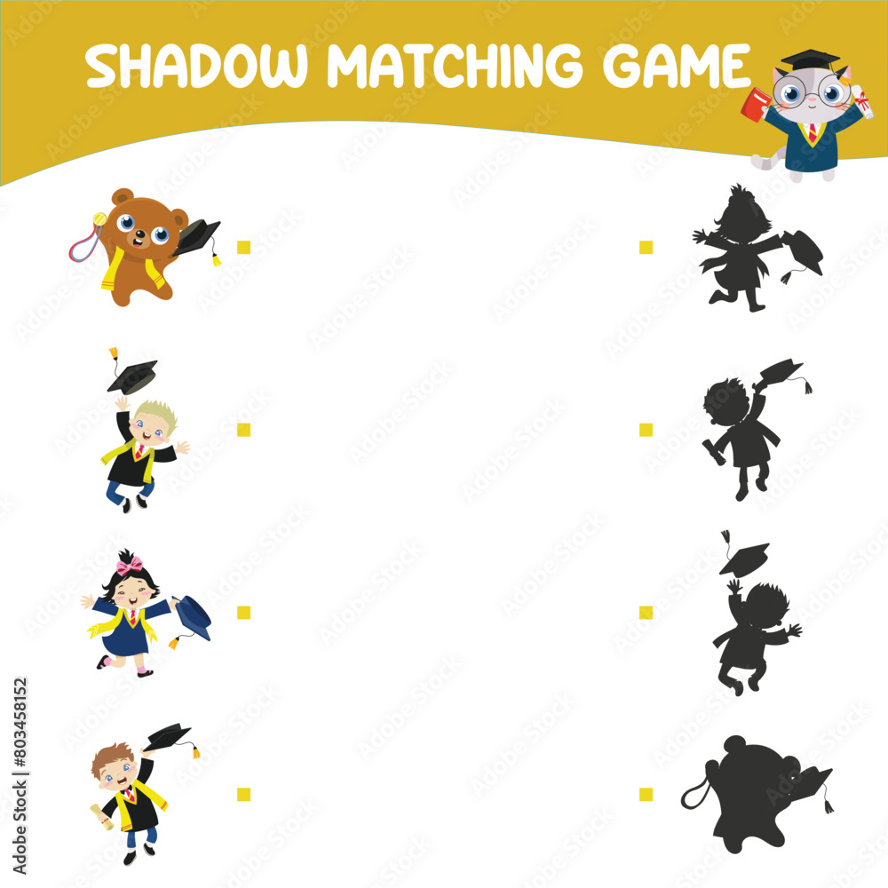 Vector de Stock Matching shadow game for children. Find the correct ...