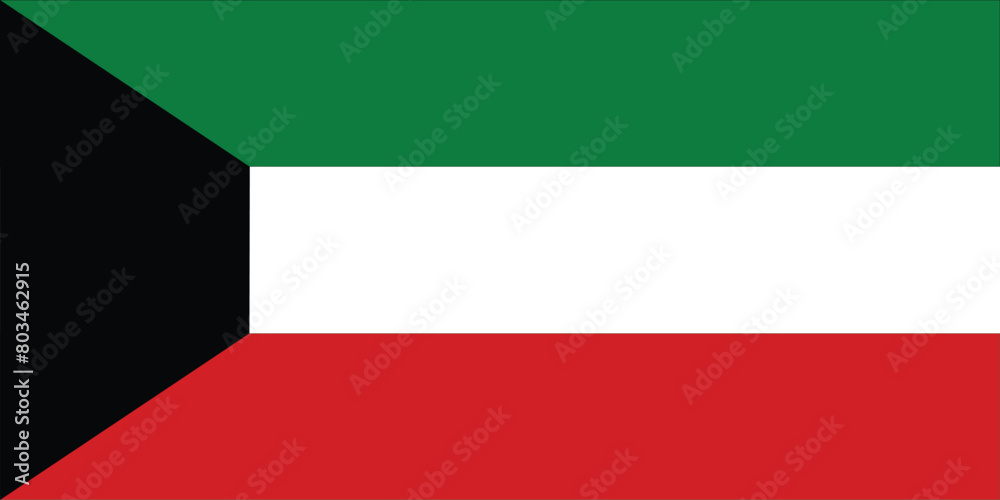 National flag of Kuwait original size and colors vector illustration ...
