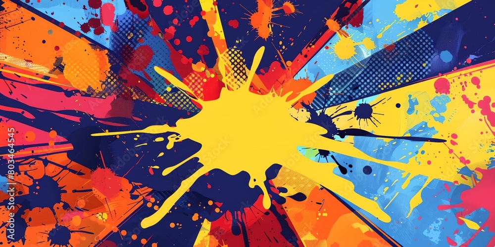 Abstract colorful background color splash 90s Stock Illustration ...