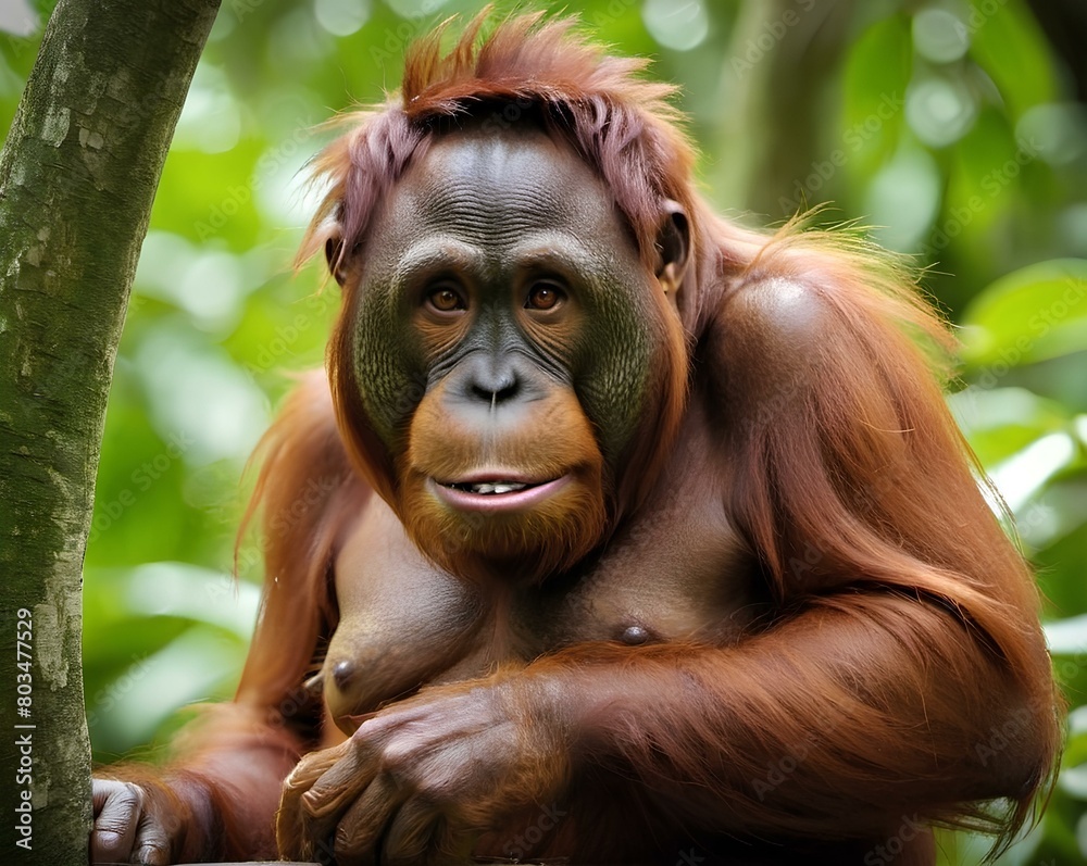 Stock-Foto „Bornean Orangutan: Their rare appearance and shrinking ...