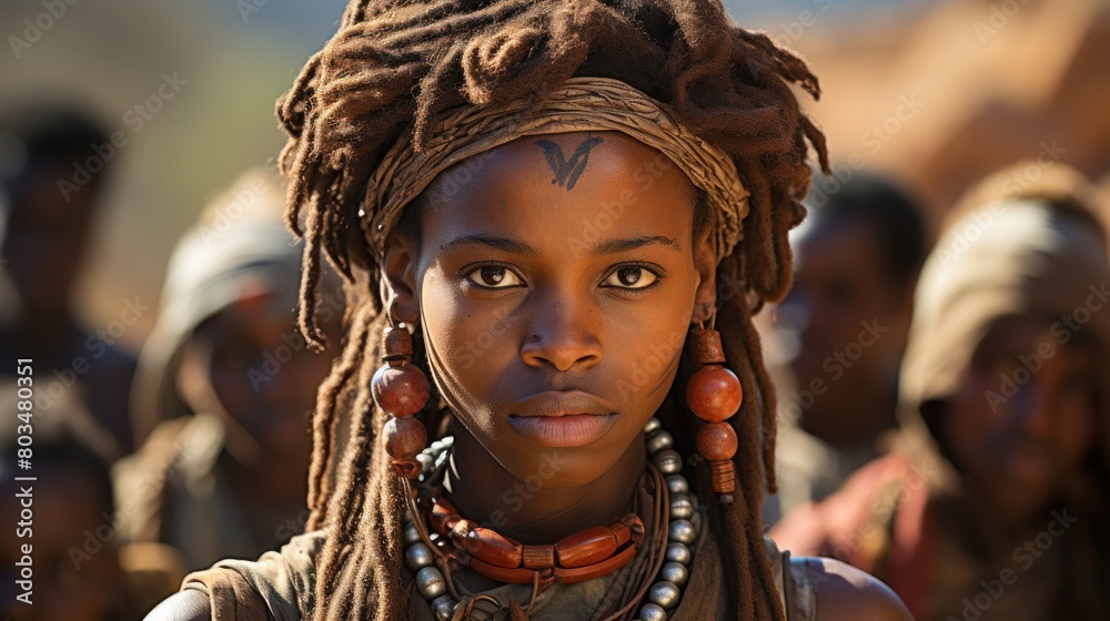 Portrait of a Young Woman from the Himba Tribe in Namibia, Traditional ...