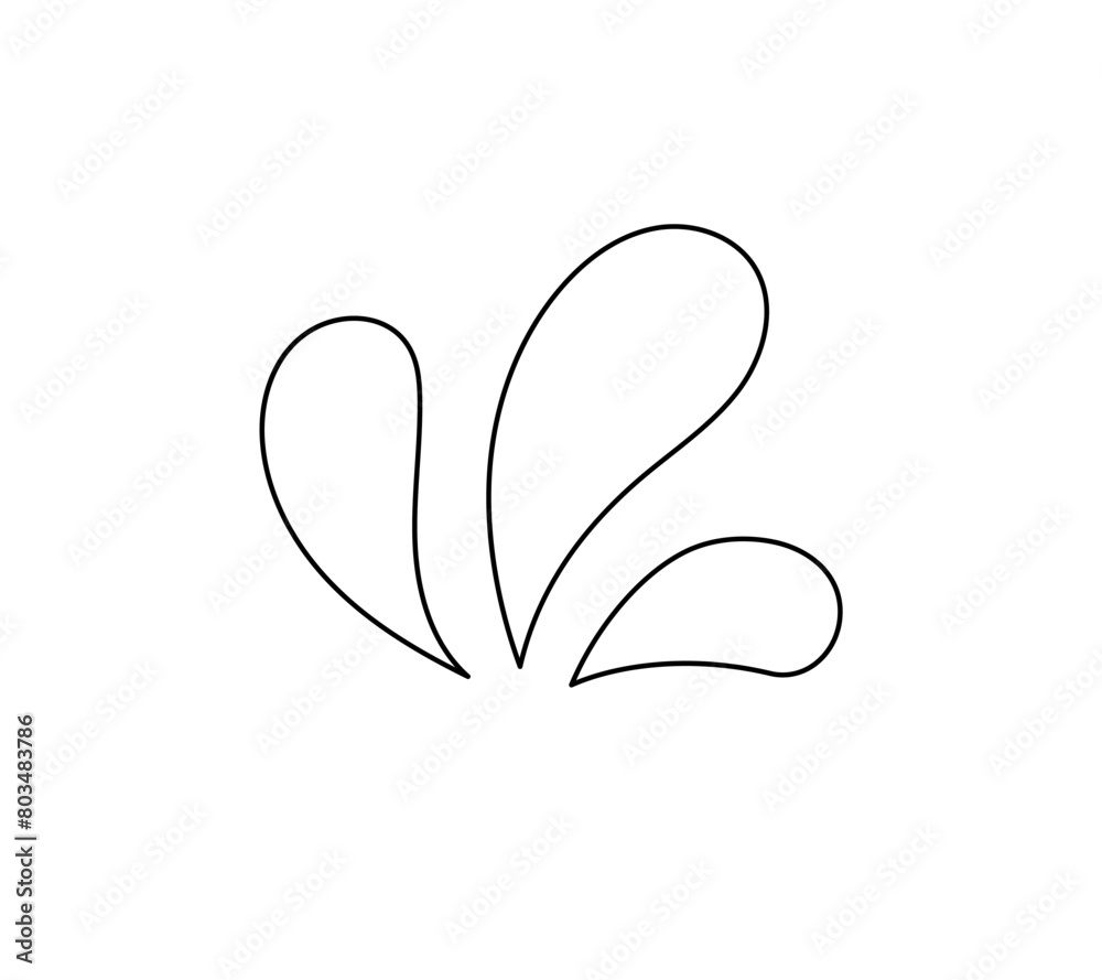 Tears, water drops anime effect cute thin outline hand drawn vector ...