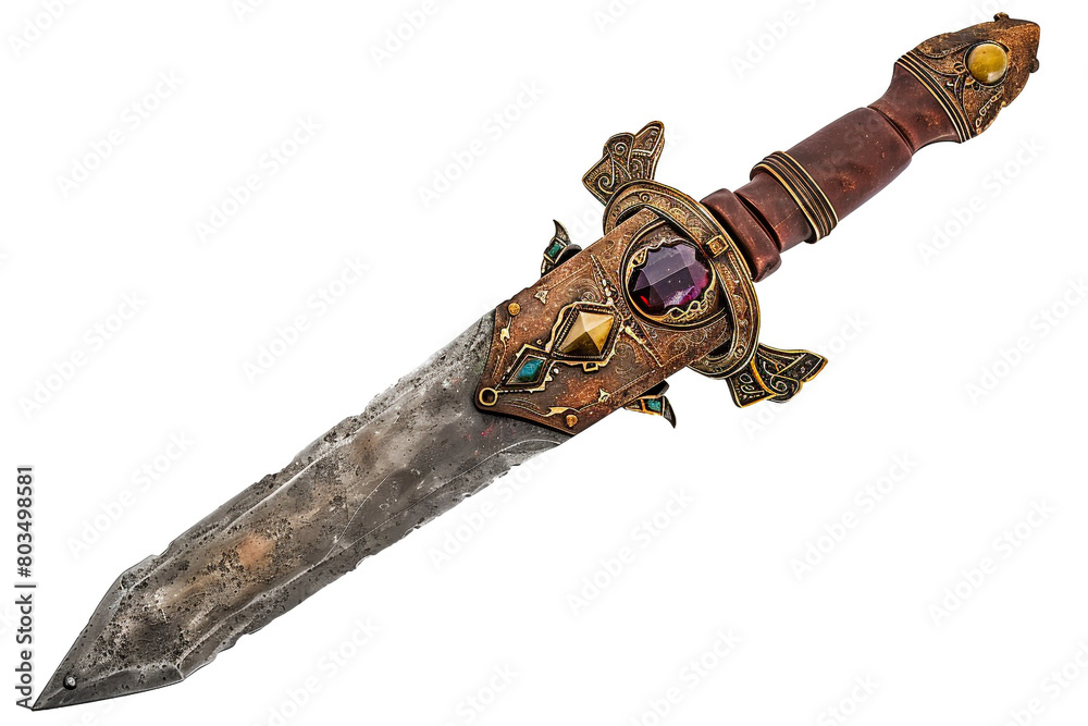 Dwarven craftsman's battle dagger with a sturdy and rugged design ...