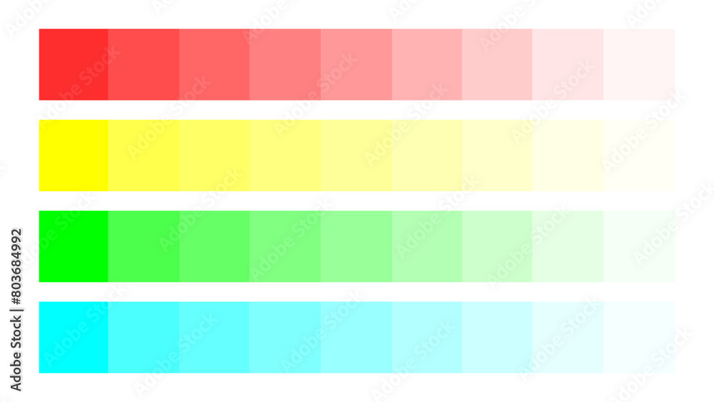 Red, yellow, green, blue color palette. Set of bright color palette ...