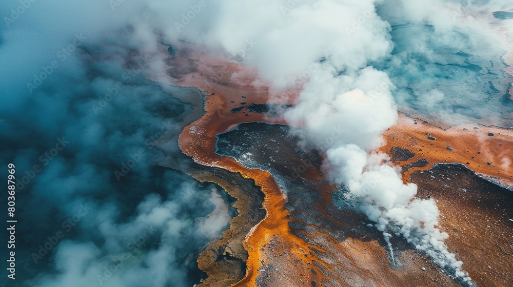 Geysers shoot hot water and steam into the air with great force. The ...