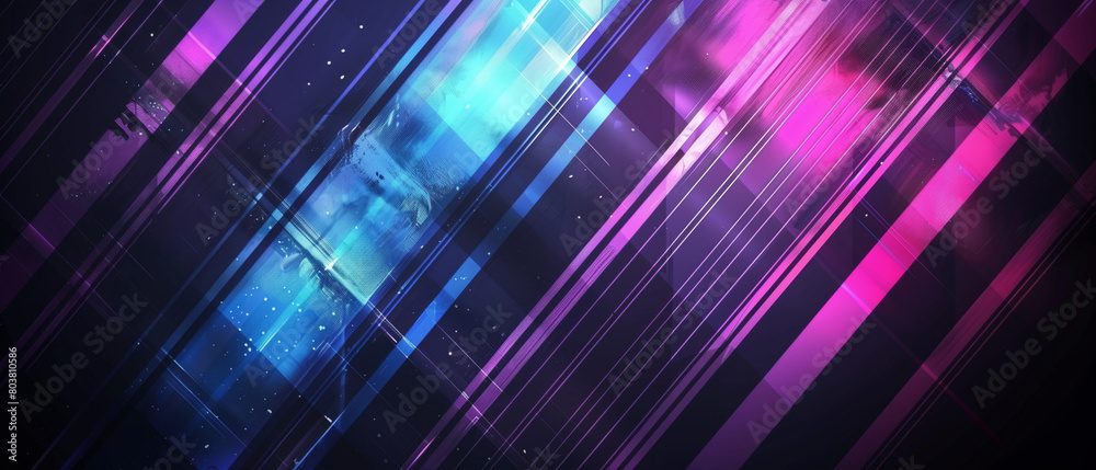 3d abstract background with ultraviolet neon light and wavy lines ...