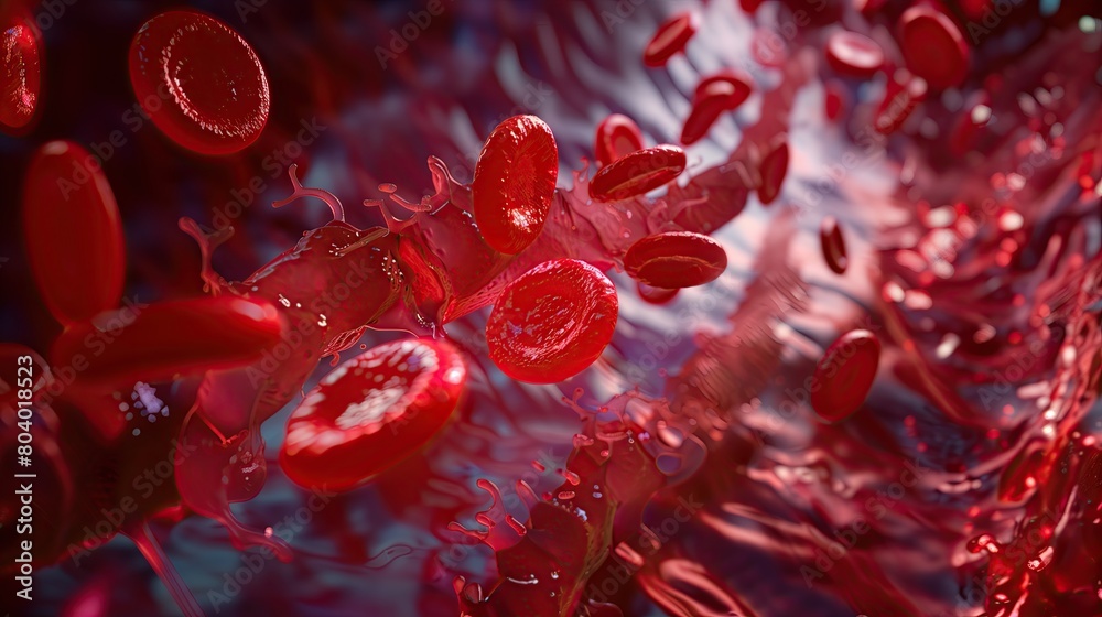Thick arteries and veins, red blood cells, Stock Illustration | Adobe Stock