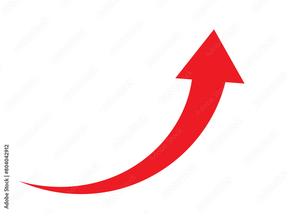 arrow curved graph design element free hand drawing vector illustration ...