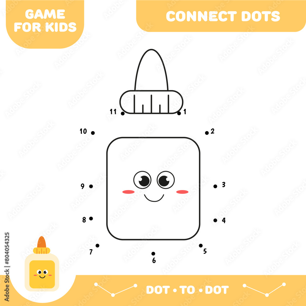 Connect dots for kids. Dot to dot educational game. Activity worksheet ...