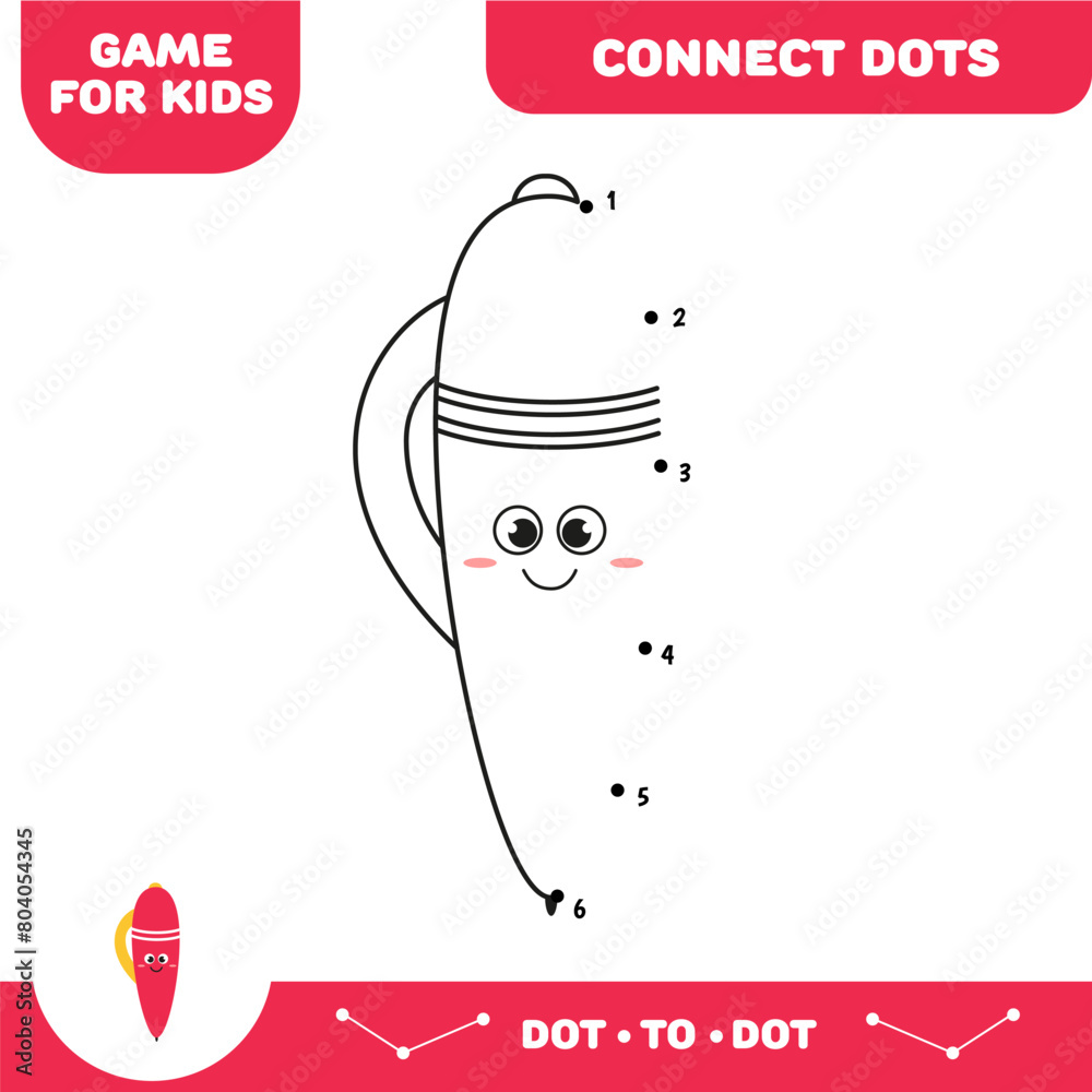 Connect dots for kids. Dot to dot educational game. Activity worksheet ...