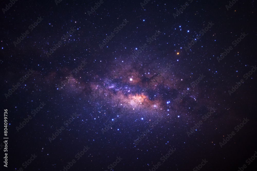Milky way galaxy with stars and space dust in the universe, Long ...