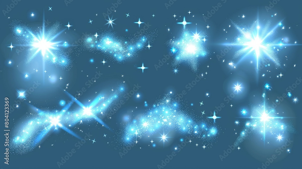 BG with blurred light and bokeh effect. Background with blue flares ...