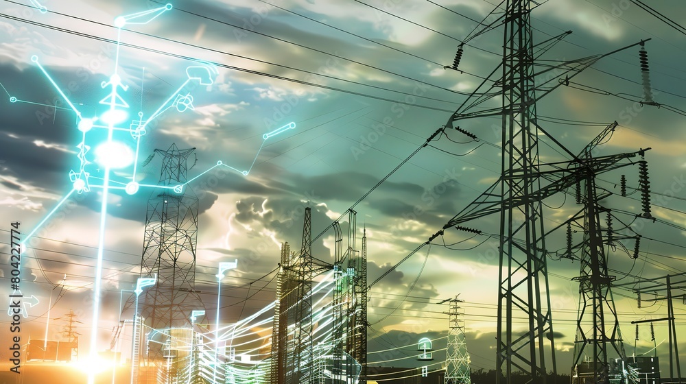Infrastructure and Technology: Pictures of smart grids, smart meters ...