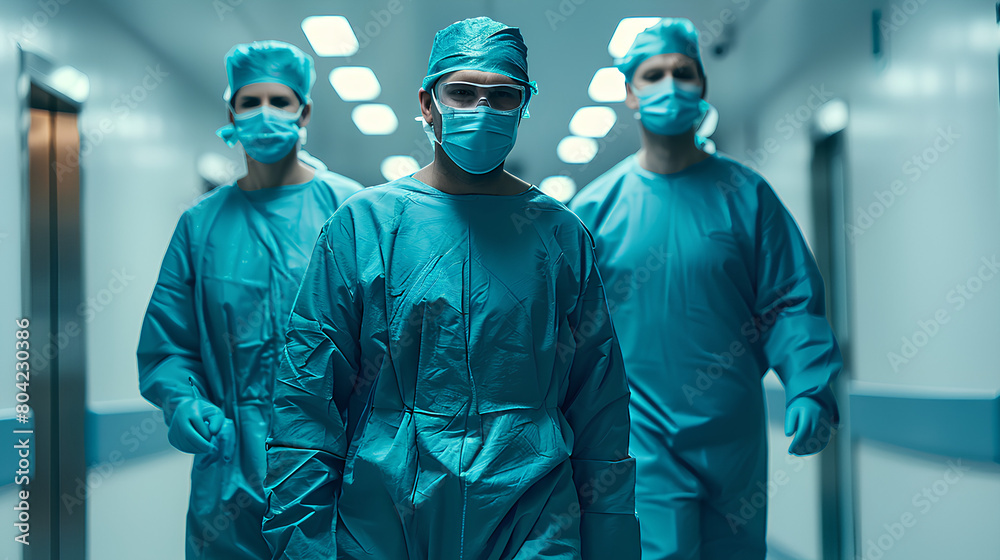 Professional doctor medical with teamwork performing surgical operation ...