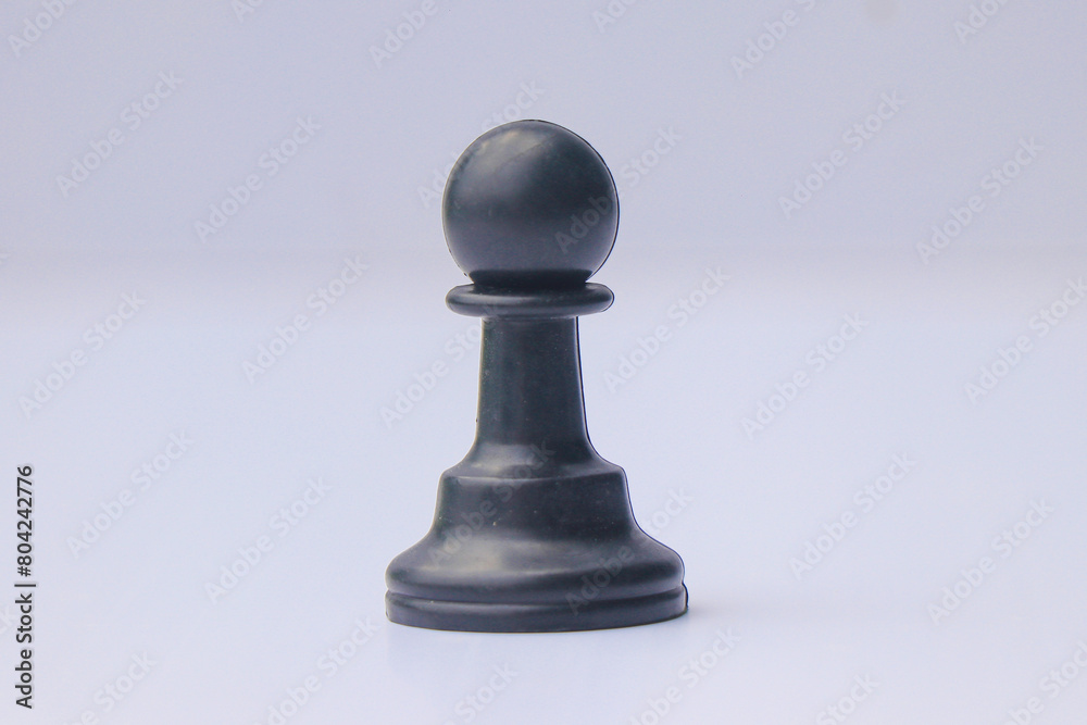 Black Chess Pawn on White Background: Classic Pawn Piece Adds Depth to ...