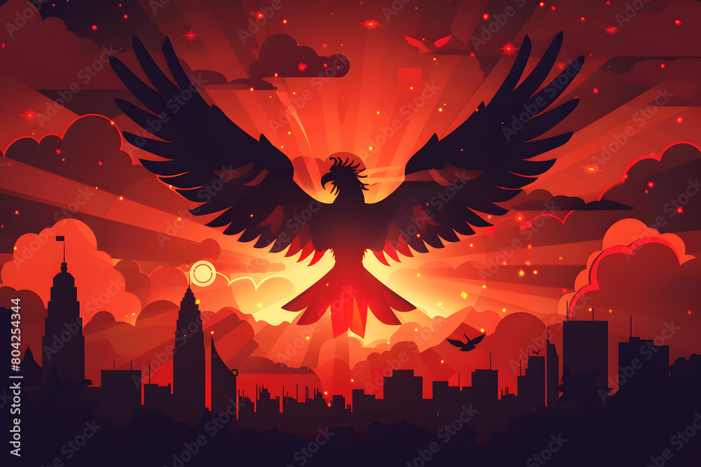 Independence Day Indonesia, Garuda Symbol, Landmark, Flag, Template ...