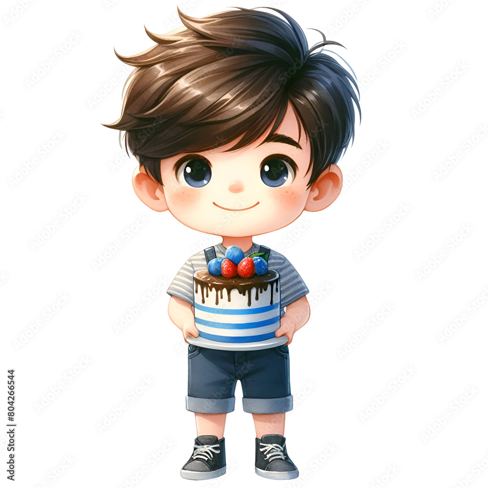 Стокова ілюстрація Watercolor Cute Boys Clipart, School Boy, Sweet Boy ...