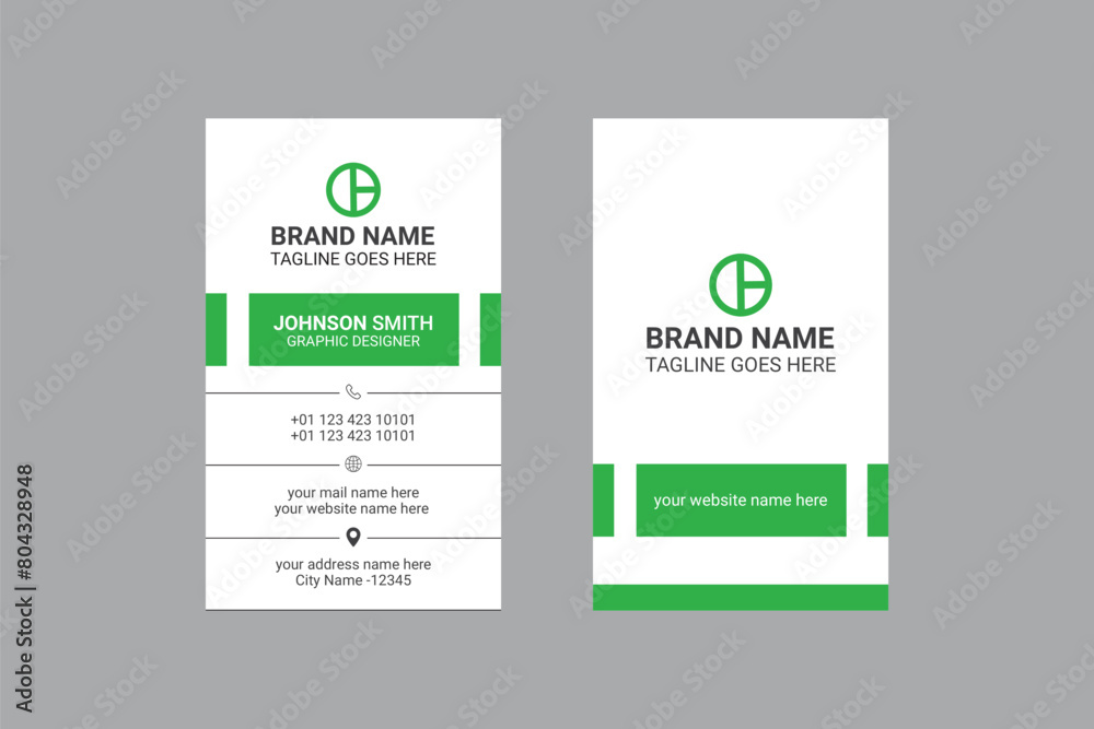 Double sided business card design template for corporate business ...