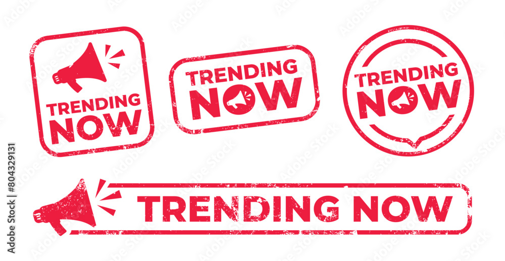 Trending now grunge rubber stamp icon set with megaphone vector ...