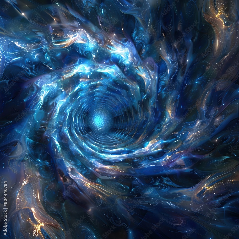 Mystic vortex with time ripples and ether currents, visualizing a ...