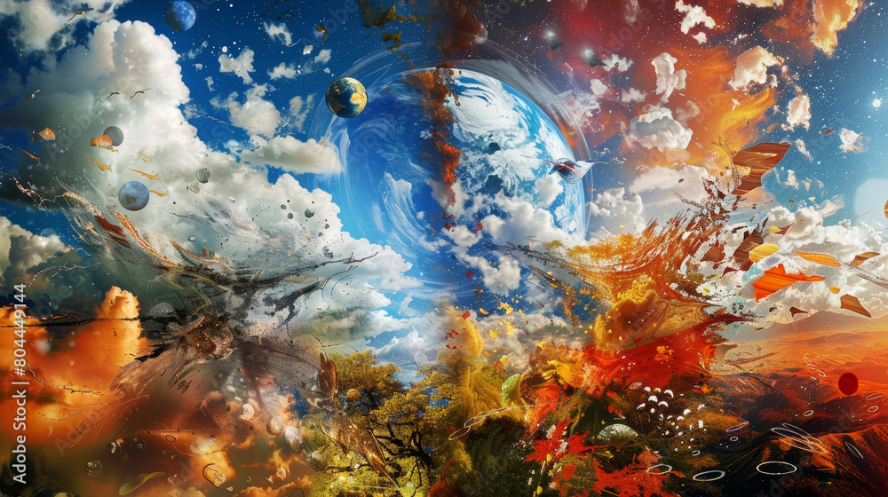 A surreal digital artwork capturing the transformation from the old ...
