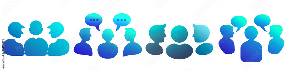 Group talk clipart collection, symbol, logos, icons isolated on ...